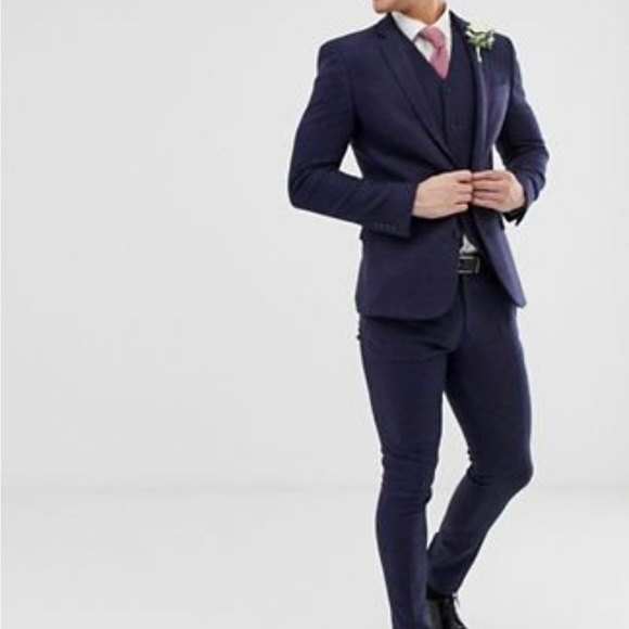 ASOS | Suits & Blazers | Asos Super Skinny Suite In Blue Micro Check ...